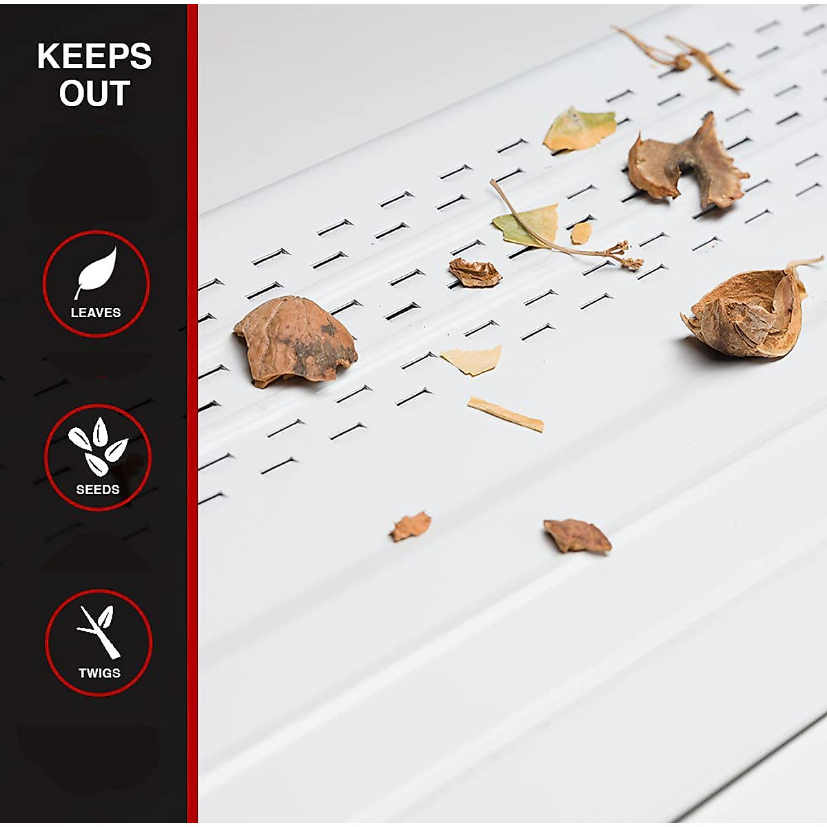 Waterlock Pro Gutter Guards Leaf Protection 1 Feet Sample Pack White, A Contractor-Grade Gutter Guard from Manufacturer, Domestic Aluminum Gutter Covers 5 and 6 Inch Gutters