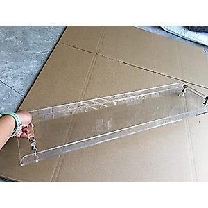 WANLIAN Transparent Bathtub Caddy Tray, Transparent Acrylic Bathroom Tray, with Durable Handles, Holds Phone, Books, Candles, Food, Wine and Tablet (Silver Handle Bathtub Tray)