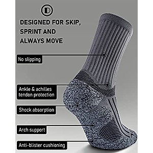 SITOISBE Cushioned Compression Unisex Mid-crew Socks 4-Pack, X-Large, Black Gray Blue White