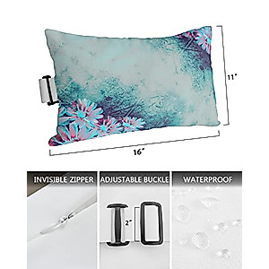 Recliner Head Pillow Ledge Loungers Chair Pillows with Insert Gradient Floral Mottled Retro Pattern Lumbar Pillow with Adjustable Strap Outside Patio Decorative Garden Cushion for Bench Couch, 2 PCS