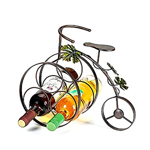 Ironlux Countertop Wine Rack 3 Bottle Tabletop Wine Rack Wine Holder for Display Wine Storage Small Wine Rack Bicycle Shaped Wine Racks for Kitchen Countertop Table Top