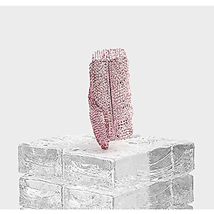 UMREN Women Luxury Crystal Clutch Bowknot Rhinestone Evening Bag Purse for Wedding Party Pink