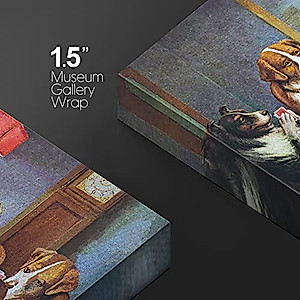 wall26 Canvas Print Wall Art Dogs Playing Poker by C.M. Coolidge Animals Pop Culture Illustrations Pop Art Traditional Scenic Fun Multicolor for Living Room, Bedroom, Office - 16"x24"