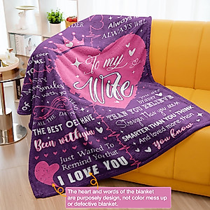 Valentines Christmas Wife Birthday Gift, Gift for Wife from Husband, to My Wife Blanket, Gifts for Wife Christmas, Anniversary Birthday Gifts for Wife, Gift for Wife Anniversary Birthday Christmas