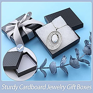 FAUVISLOVE 20-pack Cotton Filled Cardboard Paper Jewelry Box Gift Case,3.5 X3.5x1 Inch Glossy Black Jewerly Box For Necklaces And Bracelets.small Gift Boxes With Lids For Jewelry Gift Packaging.