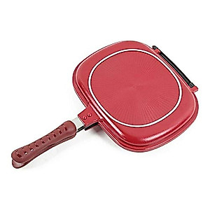 CHUNYU 32cm Double Side Grill Fry Pan Cookware Stainless Steel Double Face Pans Durable Pancake Pan Cookware Kitchen Pot