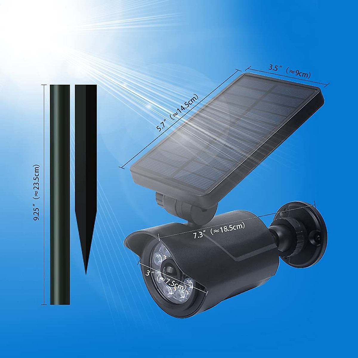 OUTOFDARK Solar Motion Sensor Lights, 8 LED Security Lights,500 Lumen Solar Flood Lights for Garage Yard Driveway Pathway