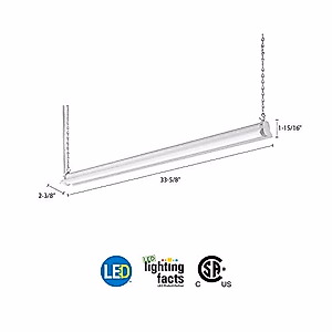 Lithonia Lighting SHLP 36IN 40K 80CRI DNA LED Shop Light, 4000K, 3000 lumens, 36 Inch, White