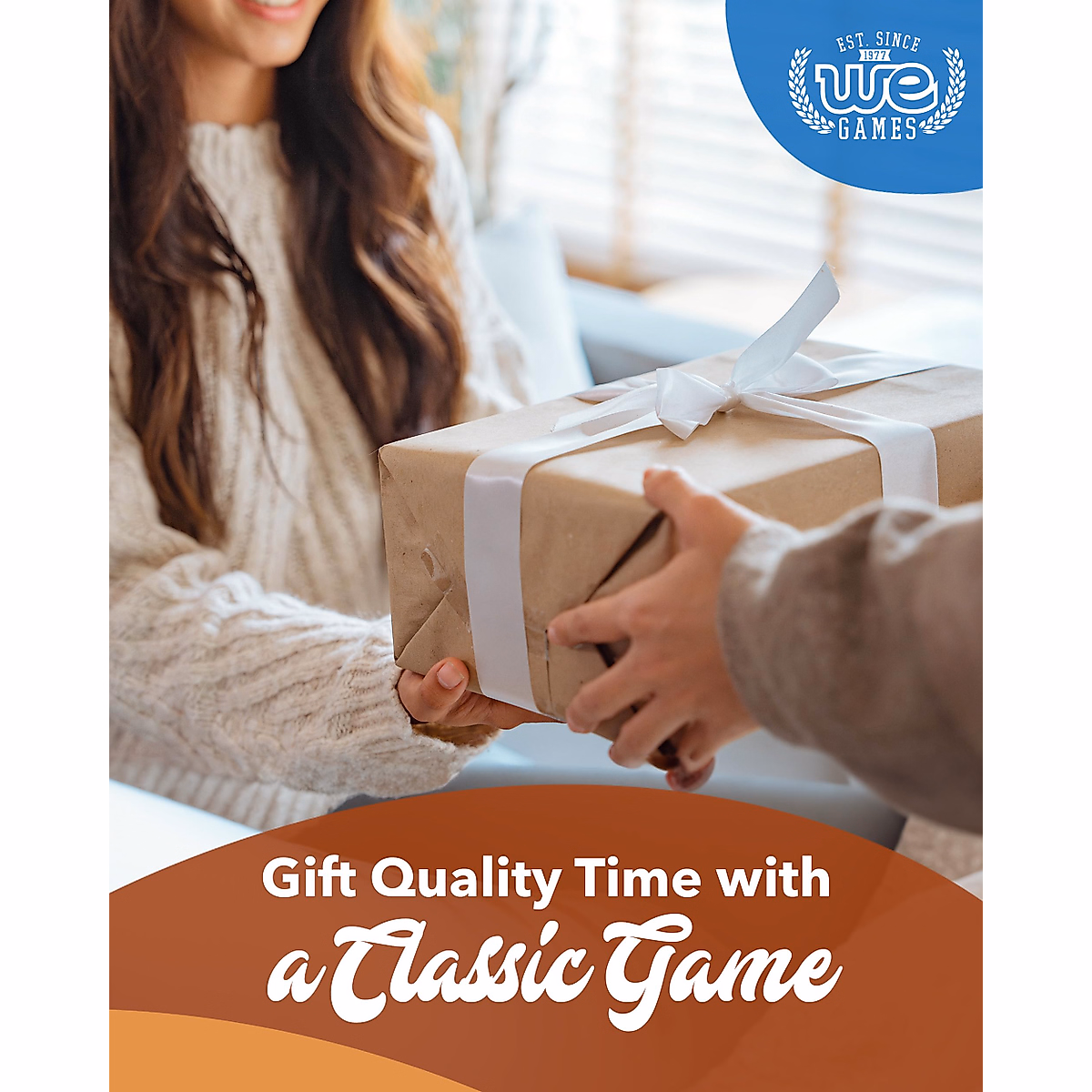 WE Games Wooden Cribbage Board Game Set, Continuous 3 Track for 2-3 Players, Travel Cribbage Board with Card Storage, Includes 9 Metal Pegs & Deck of Cards, Card Games, Classic Board Games for Adults