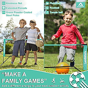 Portable Badminton Net Set - Net for Tennis, Soccer Tennis, Pickleball- Easy Setup Nylon Sports Net with Poles - for Indoor or Outdoor Court, Beach, Driveway (20)