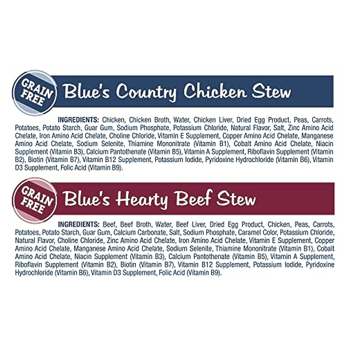 Blue Buffalo Blue's Stew Chicken & Beef In Gravy Wet Dog Food Variety Pack for Adult Dogs, Grain-Free, 12.5 oz. Cans (6 Pack)