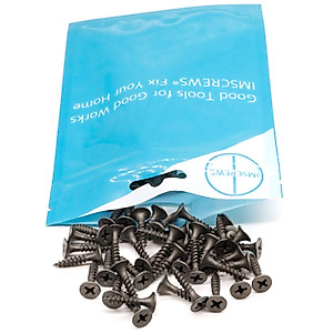 IMScrews 200pcs #6 x 3/4" Flat Head Phillips Drywall Screws, Fine Thread, Sharp Point Sheetrock Wood Screws, Carbon Steel, Gray Phosphate