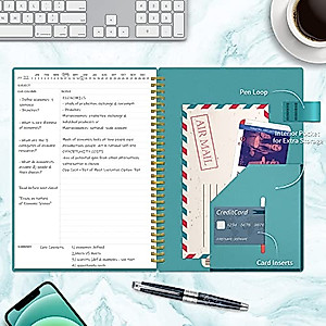 Regolden-Book Cornell Note Notebook, Study Note Taking System, Classic and Simple Design, Ldeal for Easy Learning and Record Keeping (Teal)