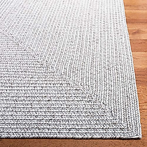 SAFAVIEH Braided Collection 4' x 6' Silver/Grey BRD315F Handmade Country Cottage Reversible Area Rug