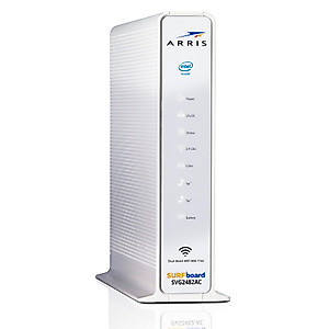 ARRIS SURFboard SVG2482AC DOCSIS 3.0 Cable Modem & AC2350 Wi-Fi Router , Comcast Xfinity Internet & Voice , Four 1 Gbps Ports , 2 Telephony Ports for Digital Voice , Up to 800 Mbps