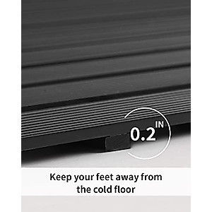 Shower-Mat Non Slip, PADOOR Heavy Duty Bathtub-Mat Curlable Quick Drain Sturdy Bath Tub Mat Without Suction Cups for Indoor Outdoor Use 17x26 Inch Black