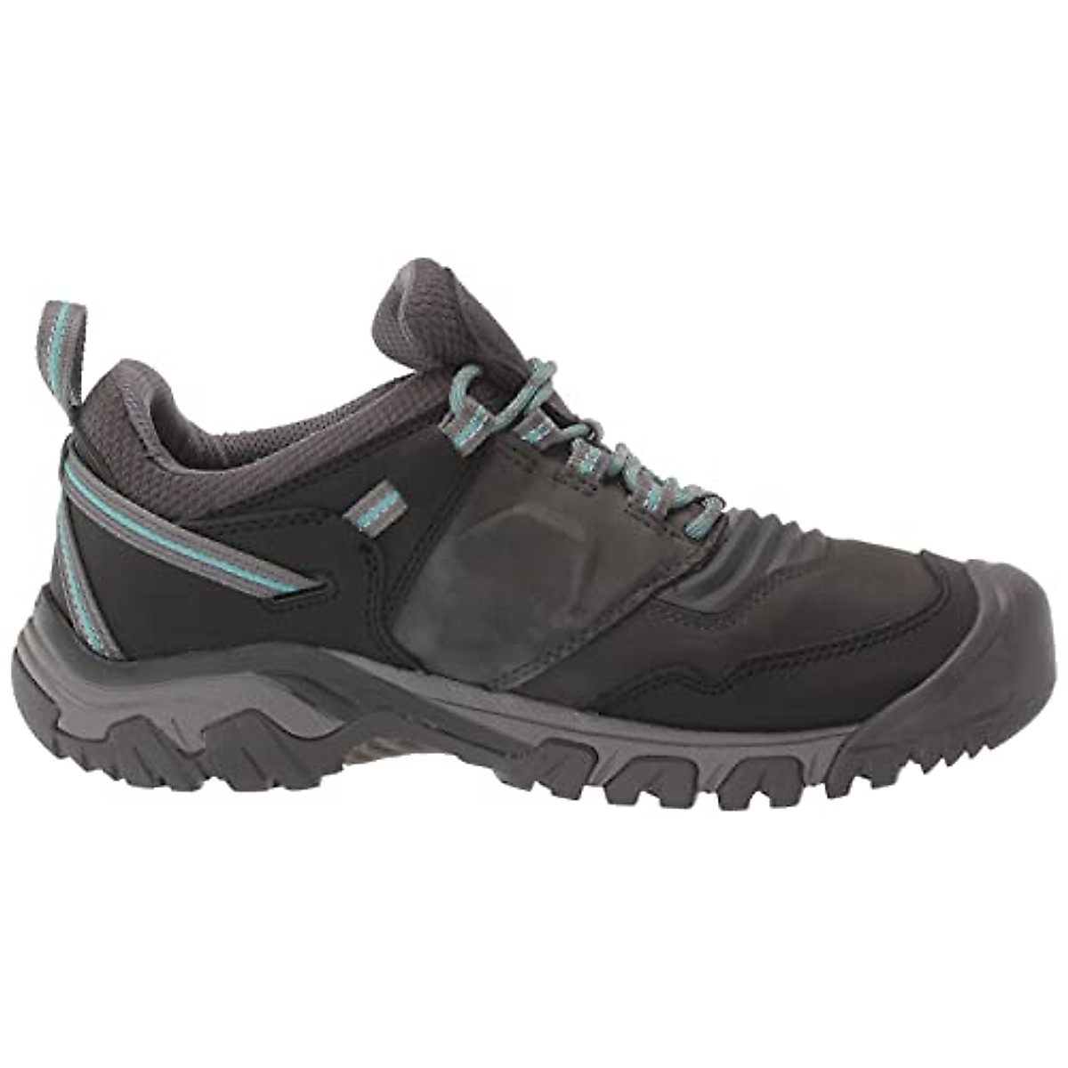 KEEN Women's Ridge Flex Low Height Waterproof Hiking Boots, Raven/Porcelain, 8.5