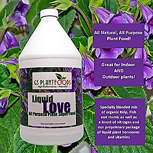 Liquid Love Plant Food by GS Plant Foods- All Purpose Plant Fertilizer (1 Gallon) - Liquid Fertilizer for Herb Gardens, House Plants, Vegetables, Fruit Trees, Lawns & Shrubs