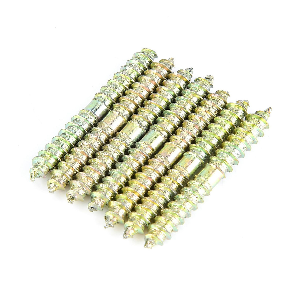 20pcs M5 40mm Dowel Screw Iron Double Ended Screw Zinc Plating Self-Tapping Thread Screw Wood to Wood Dowel Screw Connecting Wood