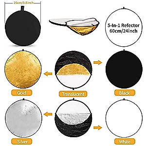 YICOE Softbox Lighting Kit with 60 cm Reflector Professional Continuous Studio Photography Equipment with 2 95W Bulbs 5500K for Filming Portrait Product Shooting Photography Video