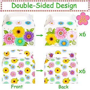 12 Pack Floral Party Favor Treat Boxes Flower Candy Goodie Gift Boxes for Birthday Party Presents Garden Party Bridal Shower Supplies