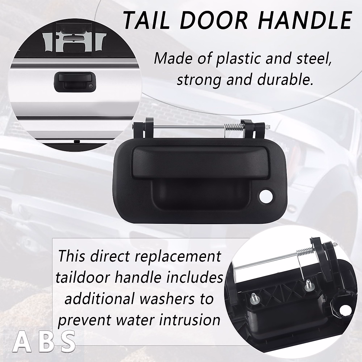 carleef Car Tailgate Handle,One Piece Molding Tailgate Latch Assembly Replaces OEM#79606 8L3Z-9943400-AA,Standard Car Accessories Tailgate Lock Compatible with Lincoln Ford F150 F250 F350