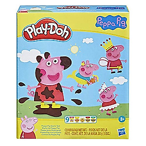 Play-Doh Peppa Pig Stylin' Set, Peppa Pig Playset with 9 Cans and 11 Tools, Peppa Pig Toys for 3 Year Old Girls and Boys and Up
