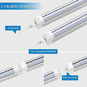 SHOPLED LED Shop Light 4FT, 36W 4680LM 6000K Cool White, V Shape, T8 4 Foot LED Tube Light Fixtures, LED Shop Lights for Garage, Basement, Plug and Play, 4 Pack