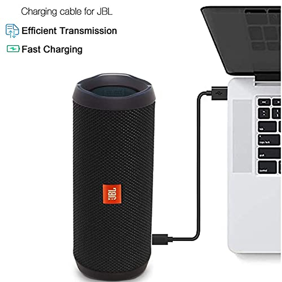 Replacement Micro USB Charger Cord for JBL Clip 3, 2, JBL Flip 4, 3, 2, JBL Charge 3, 2, 2 Plus Waterproof Portable Bluetooth Speaker Charging Cord Cable (5FT)