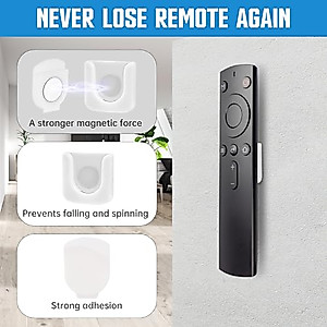 KALIONE 6 Pack Magnetic TV Remote Control Holder Wall Mount Remote Holder for Fan, Air Conditioner Remotes Holder with Self-Adhesive Back(White)