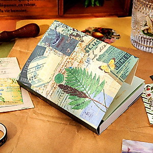 LCLAIDYDY Scrapbooking Supplies Kit,Vintage Botanical Aesthetic Scrapbook Kit,Bullet Junk Journal Kit with Journaling,A6 Grid Notebook,Stationery,Flower DIY Craft Gift for Teen Girl Women