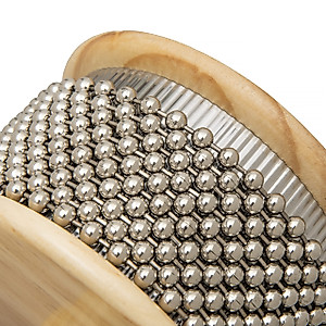 SPLENDIDMODE Cabasa Instrument – Professional Standard Size for Latin Afuche Hand Percussion Music - Metal Steel Bead Balls and Wooden Cylinder, Ideal for Adults or Kids – Complete with 2 Egg Shakers