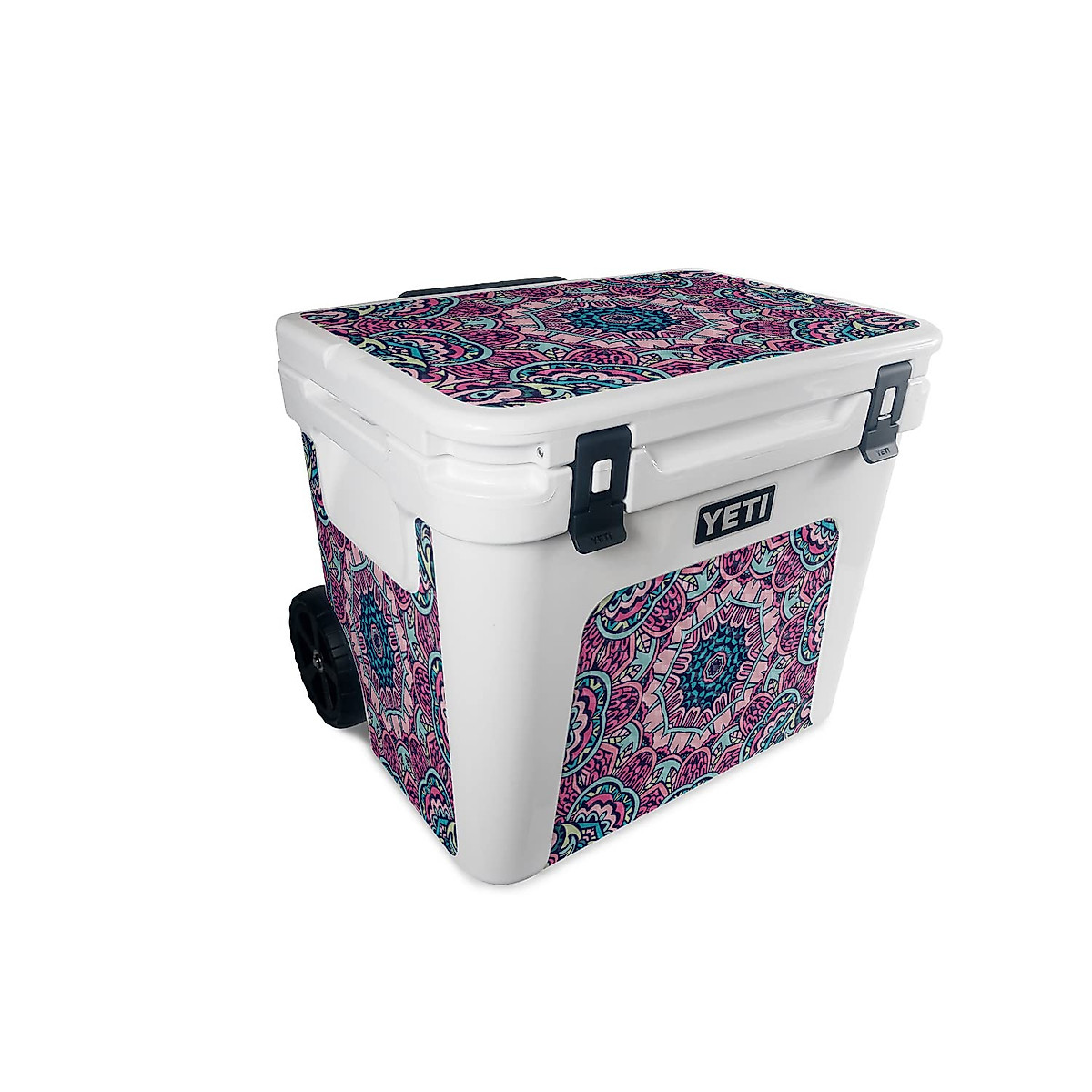 MightySkins Carbon Fiber Skin Compatible with Yeti Roadie 60 Wheeled Cooler - Tribal Mandala | Protective Durable Textured Carbon Fiber Finish | Easy to Apply and Change Style | Made in The USA