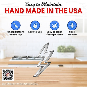 Lightning Bolt Cookie Cutter 5.5 Inch - Made in the USA – Foose Store Cookie Cutters Tin Plated Steel Lightning Bolt Cookie Mold