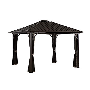 Sojag Outdoor 12' x 12' Genova Hardtop Gazebo 4-Season Outdoor Shelter with Mosquito Net