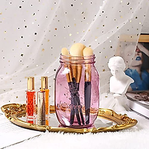 Amzcku 32 oz Pink-Purple Mason Jars with Lids, 6 Pack Wide Mouth Quart Canning Jar, Safe For Storage, Canning, Pickling, Preserving, Fermenting, DIY Crafts & Decor