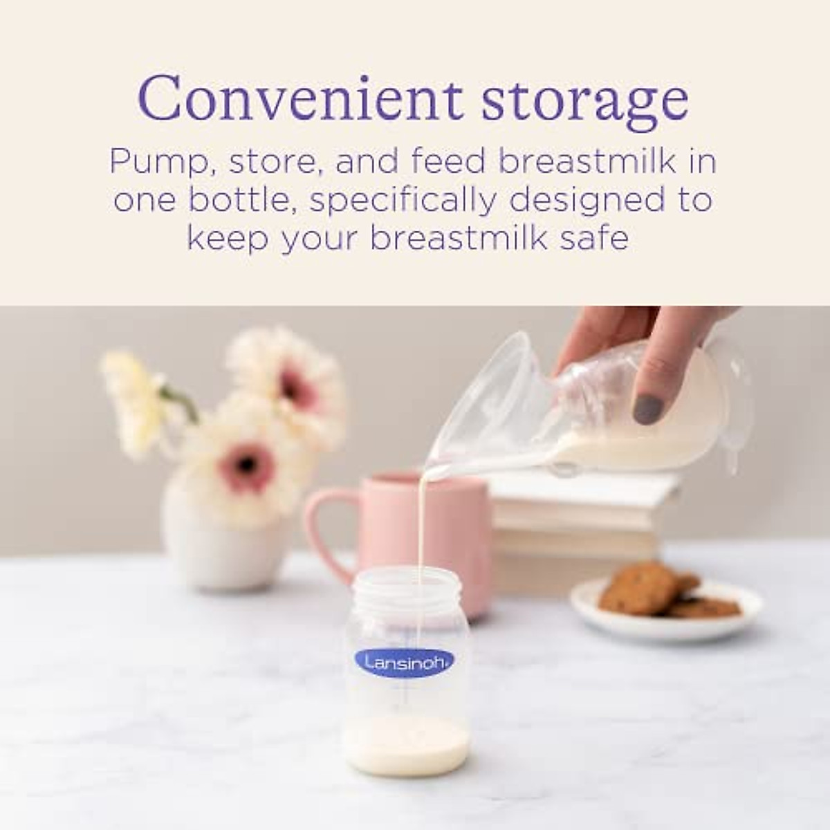 Lansinoh Breastmilk Storage Breast Pump Bottles, 4 Count