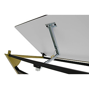 SD STUDIO DESIGNS Stellar 36" Wide Craft/Drawing Table with Adjustable Top and Padded Stool Set, Gold/Black