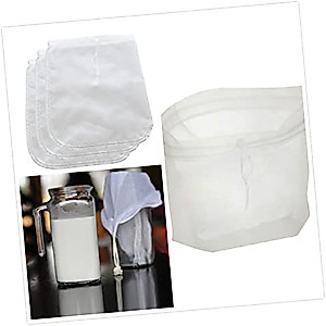 EXQUIMEUBLE 3 Pcs Mesh Food Filter Bags Fruit Filter Pouch Cheesecloth Straining Bags Tea Filter Bag Mesh Strainer Organic Yogurt Tea Strainer Fruit Juice Filter Pouch White Nylon Bag Soy Milk
