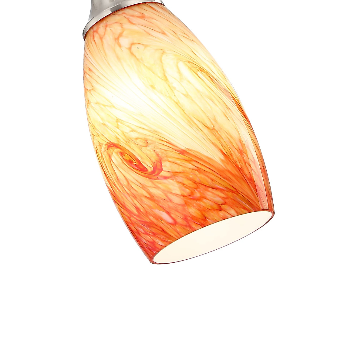 karyfine Art Glass Mini Pendant Lights Kitchen Island Marble Glass Pendant Light Shade with Brushed Nickel Finish Ceiling Hanging Lights for Kitchen Over Sink,Dining/Living Room Red Marble-1Pack