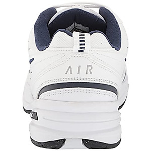 Nike Men's NIKE AIR MONARCH IV (4E) RUNNING SHOES -12; White / Metallic Silver-Midnight Navy
