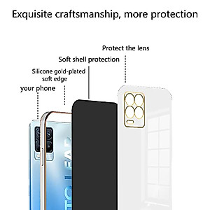 Jancyu Compatible with Oppo Realme 8 4G Case Silicone,Shockproof Accessories Oppo Realme 8 Pro Phone Case Slim Protective White Cover (White)