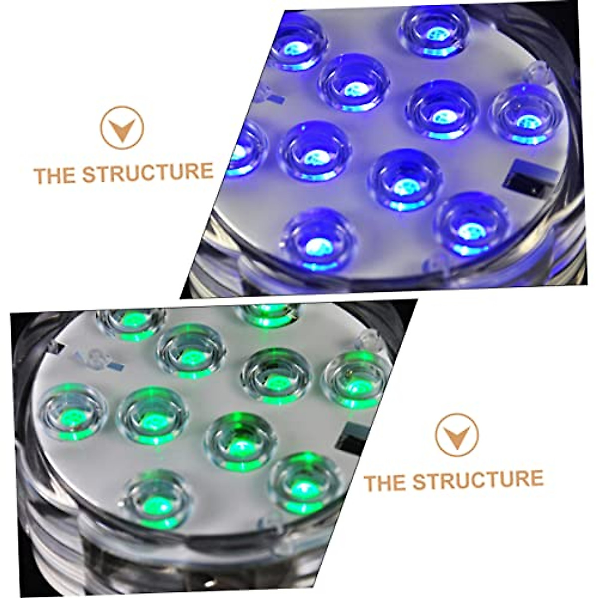 OSALADI 2 Sets Lighting LED Diving Hot Changing Submersible Underwater Aquarium Light Control Garden Aquariums Remote Pool Tub Fountain Pond Vase Fish Lamp with Decoration Base for Lights