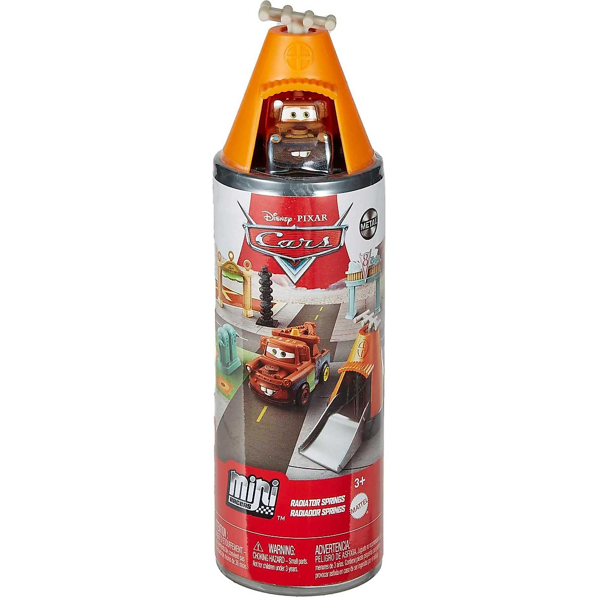 Mattel Disney and Pixar Cars Toys, Mini Racers Dino Park Playset with 2 Mini Vehicles, Accessories & Portable Case