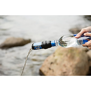 Sawyer Products SP160 One Gallon Gravity Water Filtration System w/Dual-Threaded Mini Filter & SP150 Coupling for Water Filtration Cleaning, Blue, 1 x 1 x 1 inches