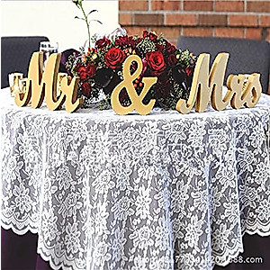 SCHOLMART Mr & Mrs Signs Wedding Wooden Champagne Gold, Table Decorations Wooden, Freestanding Letters for Photo Props, Rustic Wedding Decoration, Anniversary Wedding Shower Gift (Champagne Gold)