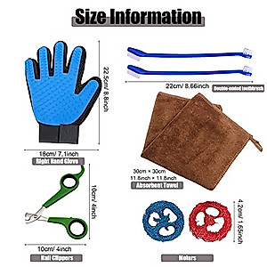 NA Allazone 13 PCS Rabbit Grooming Kit Small Animal Grooming Supplies, Double-Sided Comb, Rabbit Brush for Shedding, Nail Clipper and Trimmer, Toothbrush for Bunny Rabbit Hamster