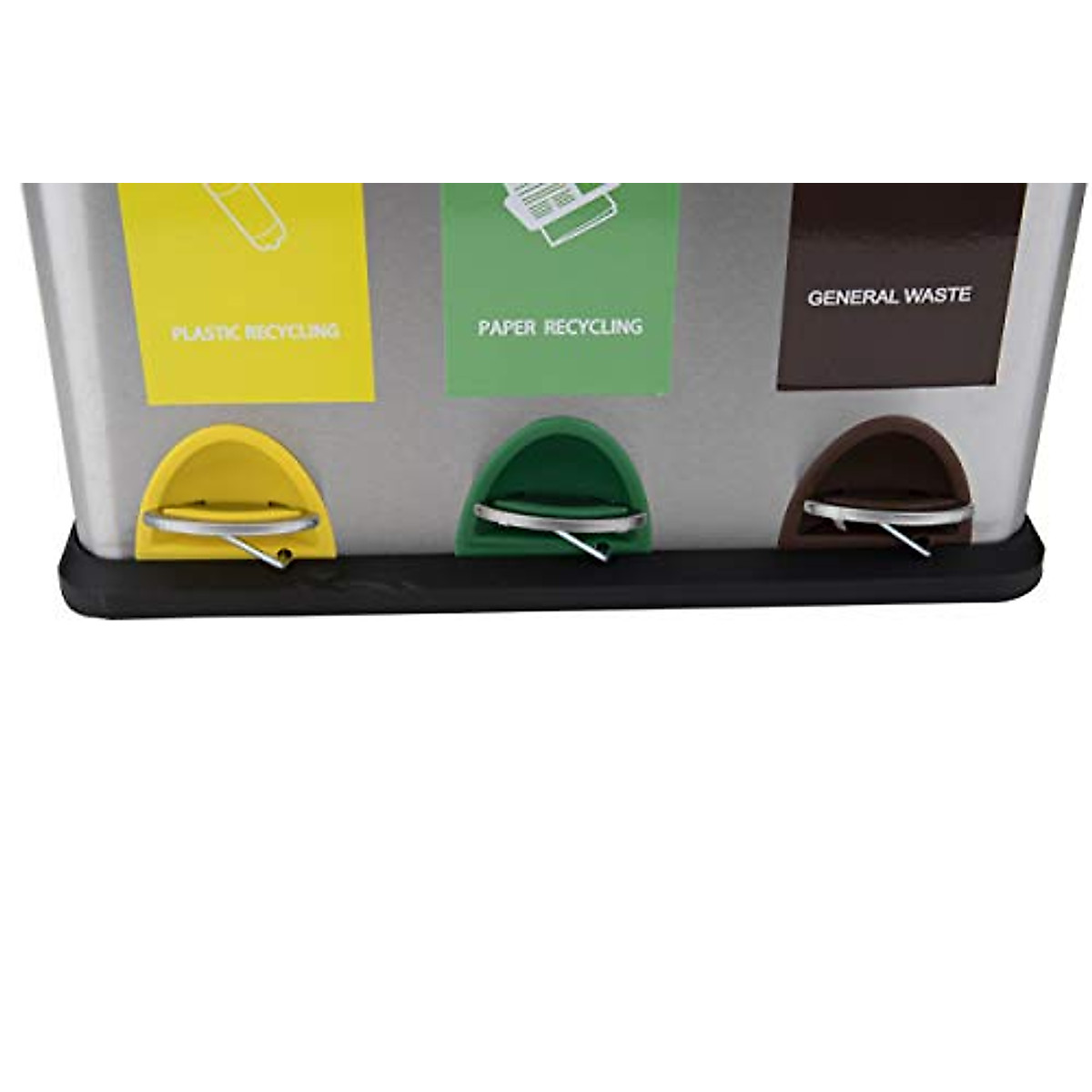 Mind Reader 2-Section Stainless Steel Recycle Bin 24 Liter/ 6.5 Gallon, Metal Recycling Bin