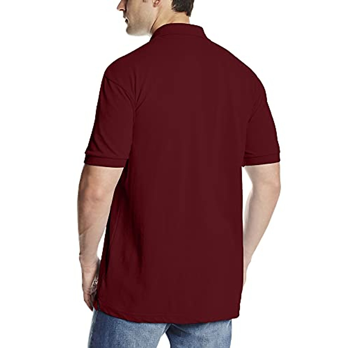 Dickies Men's Short Sleeve Pique Polo, Burgundy, Medium