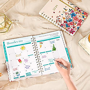 Planner 2023-2024 - 2023-2024 Planner, July 2023 - June 2024, Weekly & Monthly Planner 2023-2024 with Monthly Tabs, 6.4" x 8.5", Inner Pocket, Thick Paper, Colorful Flower